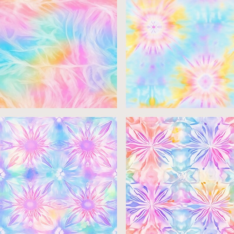Pastel Tie Dye Digital Paper Seamless Prints Tie Dye Festival Digital ...