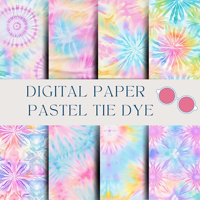 Pastel Tie Dye Digital Paper Seamless Prints Tie Dye Festival Digital ...