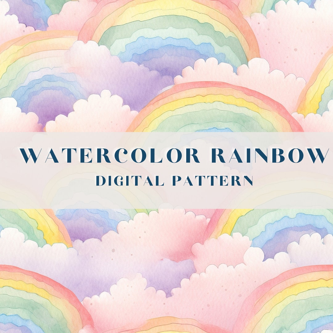 Watercolor Rainbow Pastel Digital Paper Seamless Pattern - Etsy