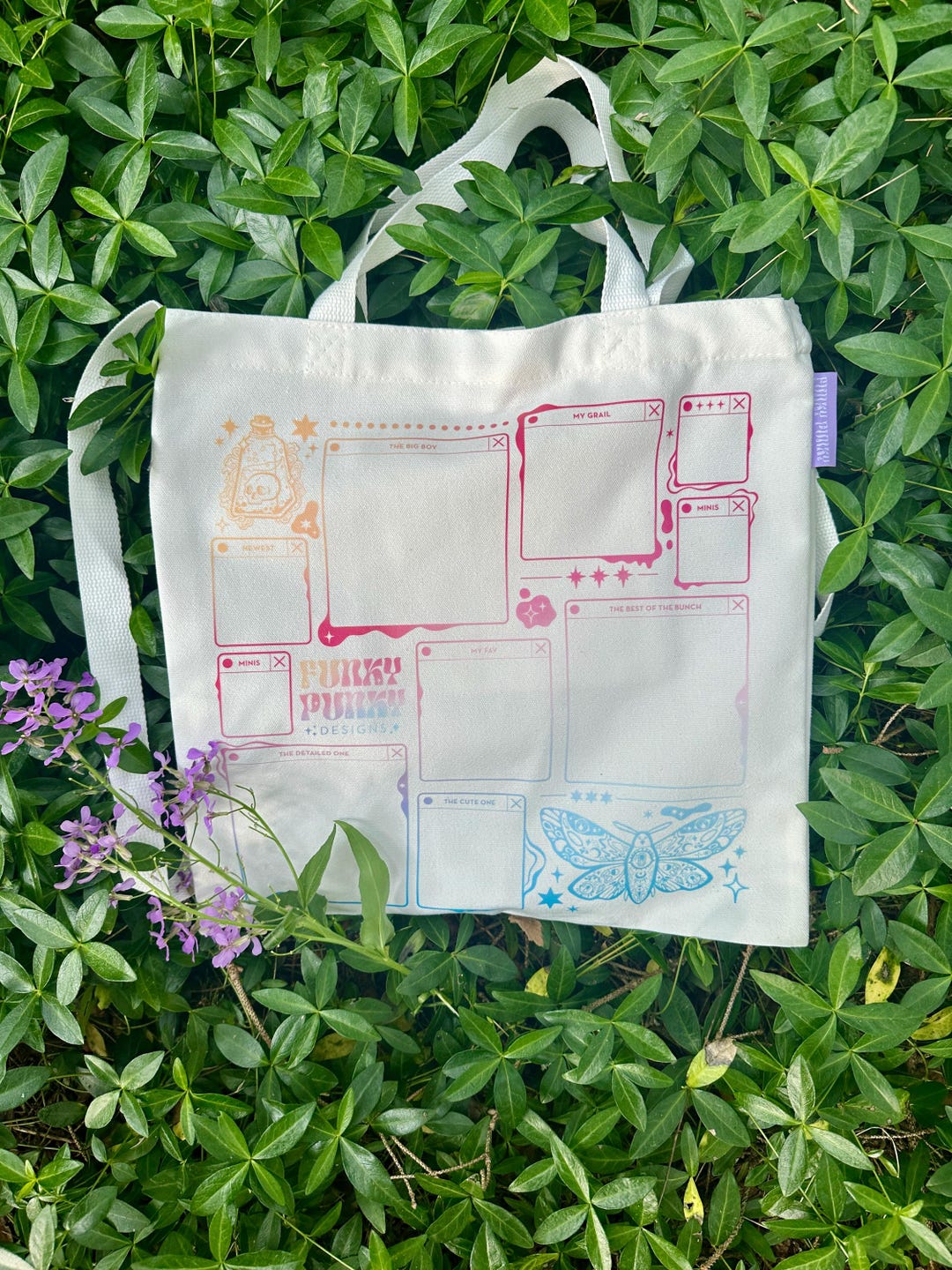 Funky Punky Designs Tote Bag | Enamel Pin Display | Tote Bag | Pin Bag ...