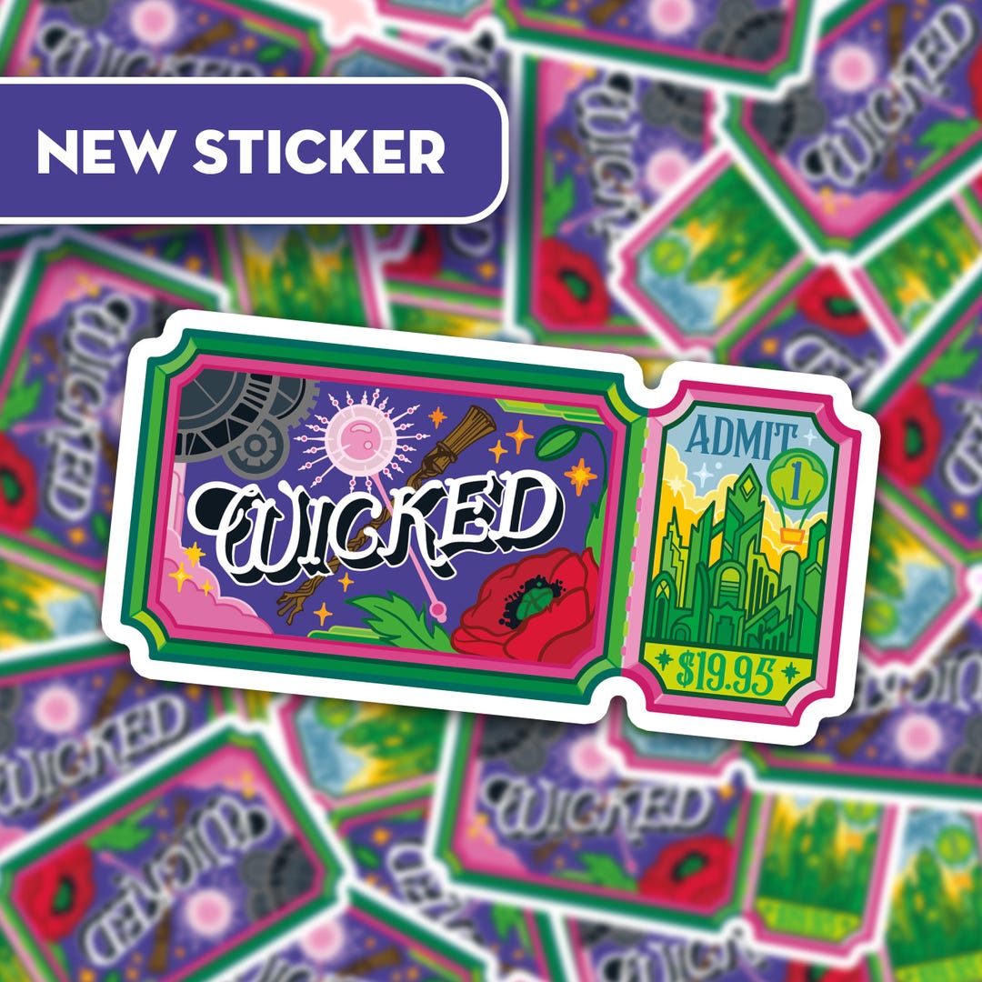 Wicked Ticket Vinyl Sticker Vinyl Sticker Detailed Musical Ozian - Etsy