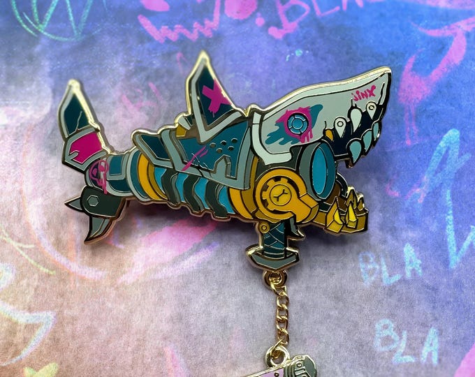 Jinx's Fishbones Rocket Hard Enamel Pin |arcane | League of Legends ...