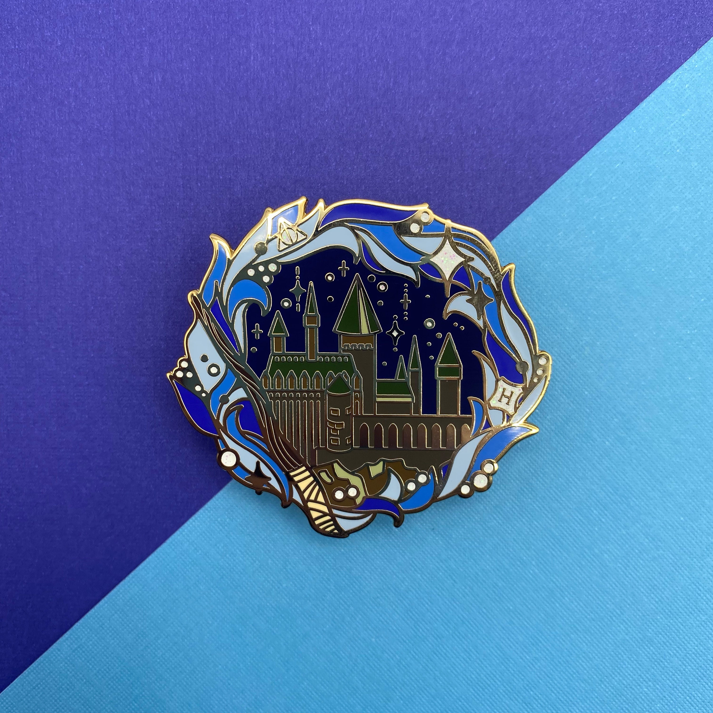 Magic School House Wreath Hard Enamel Pin Enamel Pin - Etsy