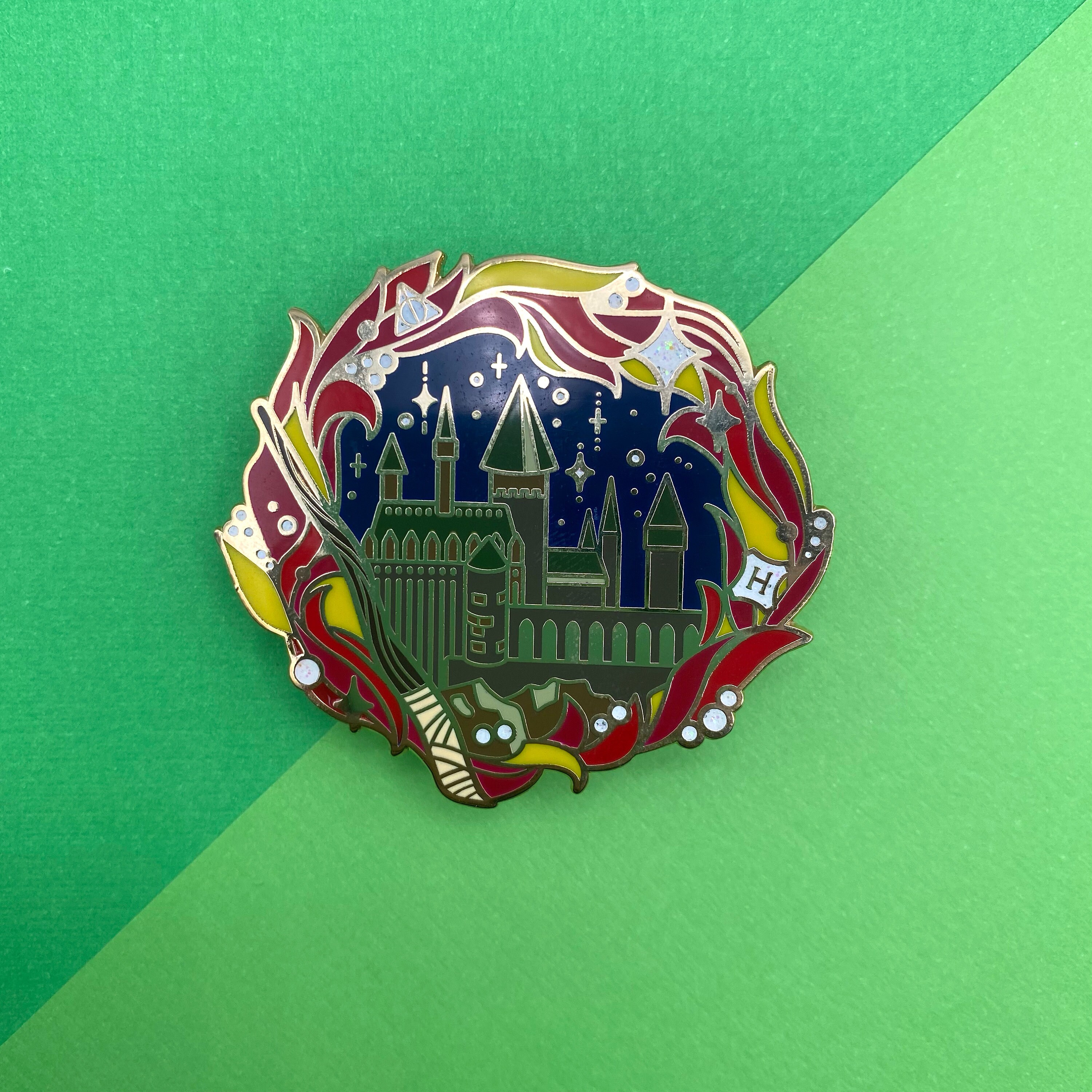 Magic School House Wreath Hard Enamel Pin Enamel Pin - Etsy
