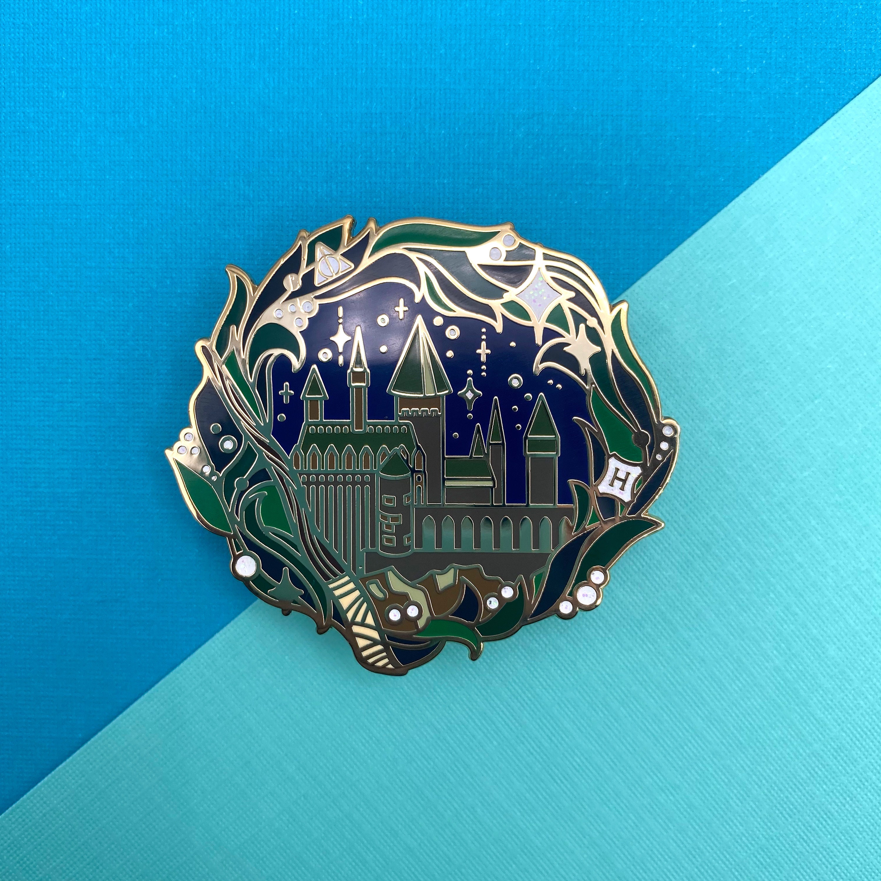 Magic School House Wreath Hard Enamel Pin Enamel Pin - Etsy