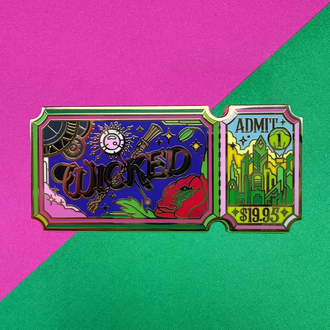 Wicked Ticket Hard Enamel Pin | Enamel Pin | Detailed | Musical | Ozian ...