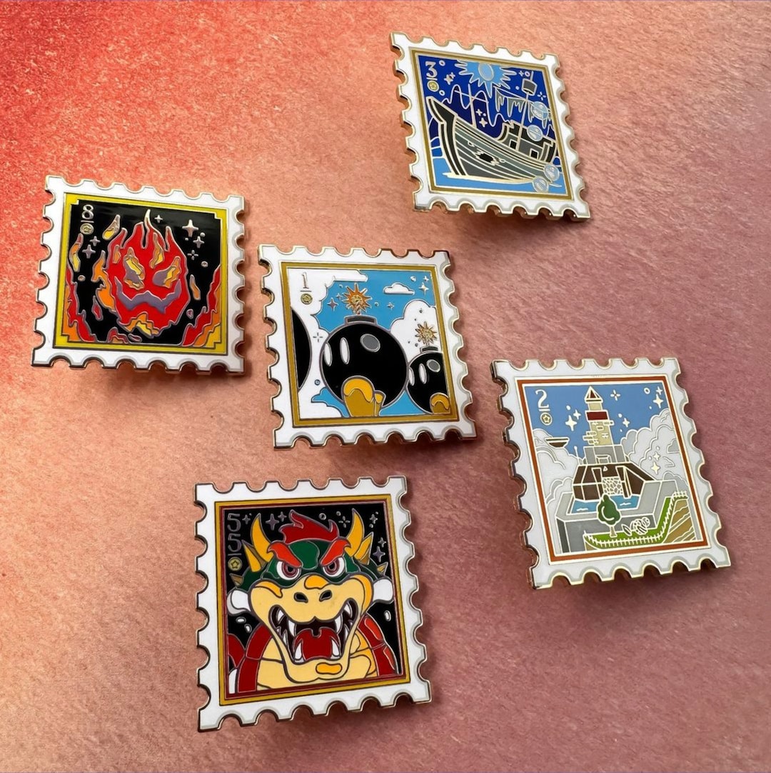 Super Mario 64 Painting Stamps Hard Enamel Pins | Nostalgia | Video ...