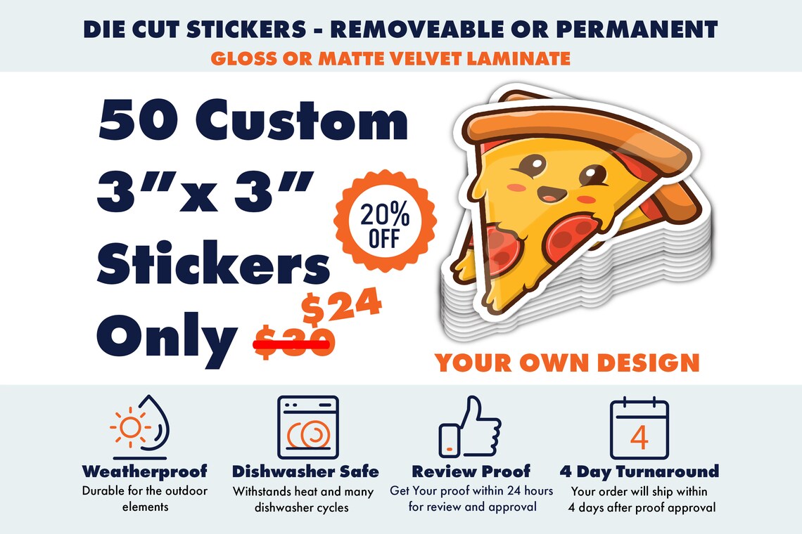 3 Inch Custom Vinyl Stickers Decals Printed With Your Own - Etsy