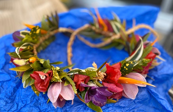 Island Style Lei Po'o Fresh Flower Crown - Etsy