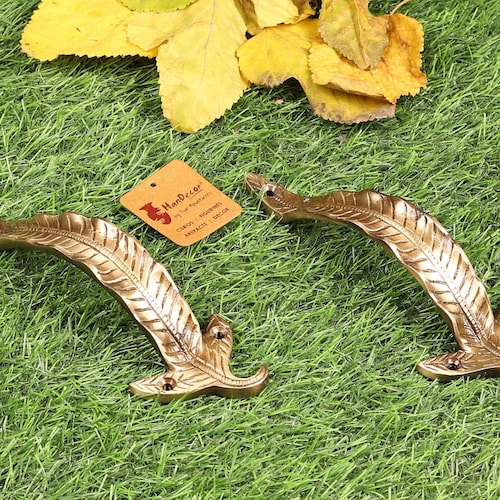 Leaf Design Brass Door Handle Handles for Main Doors Home - Etsy