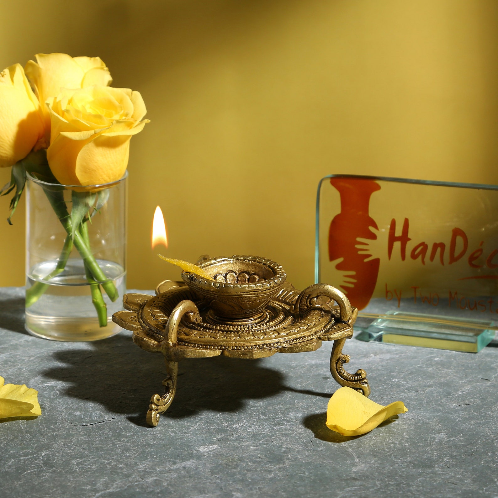 Brass Lotus Shaped Round Diya Indian Decor Diya Pooja Decor - Etsy UK