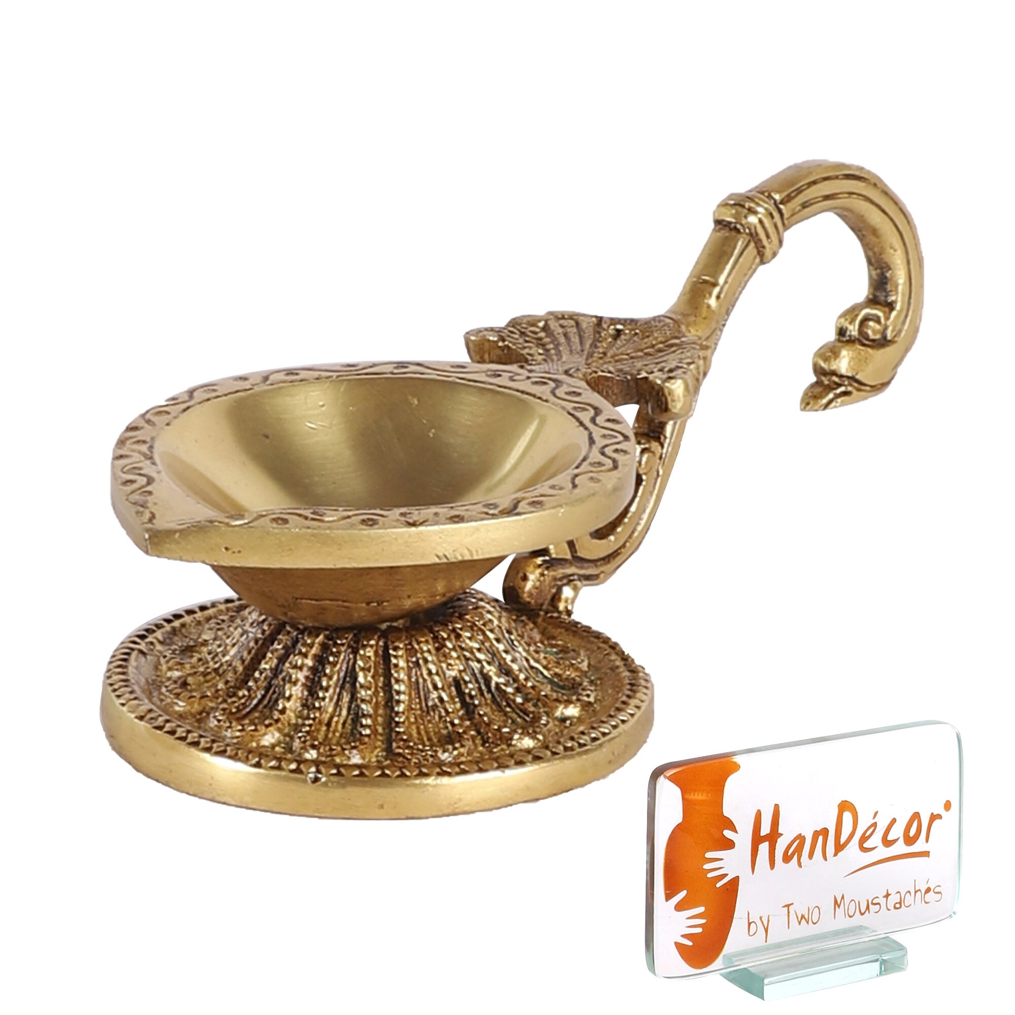 Ethnic Handcarved Brass Diya With Curved Handle Brass Indian - Etsy