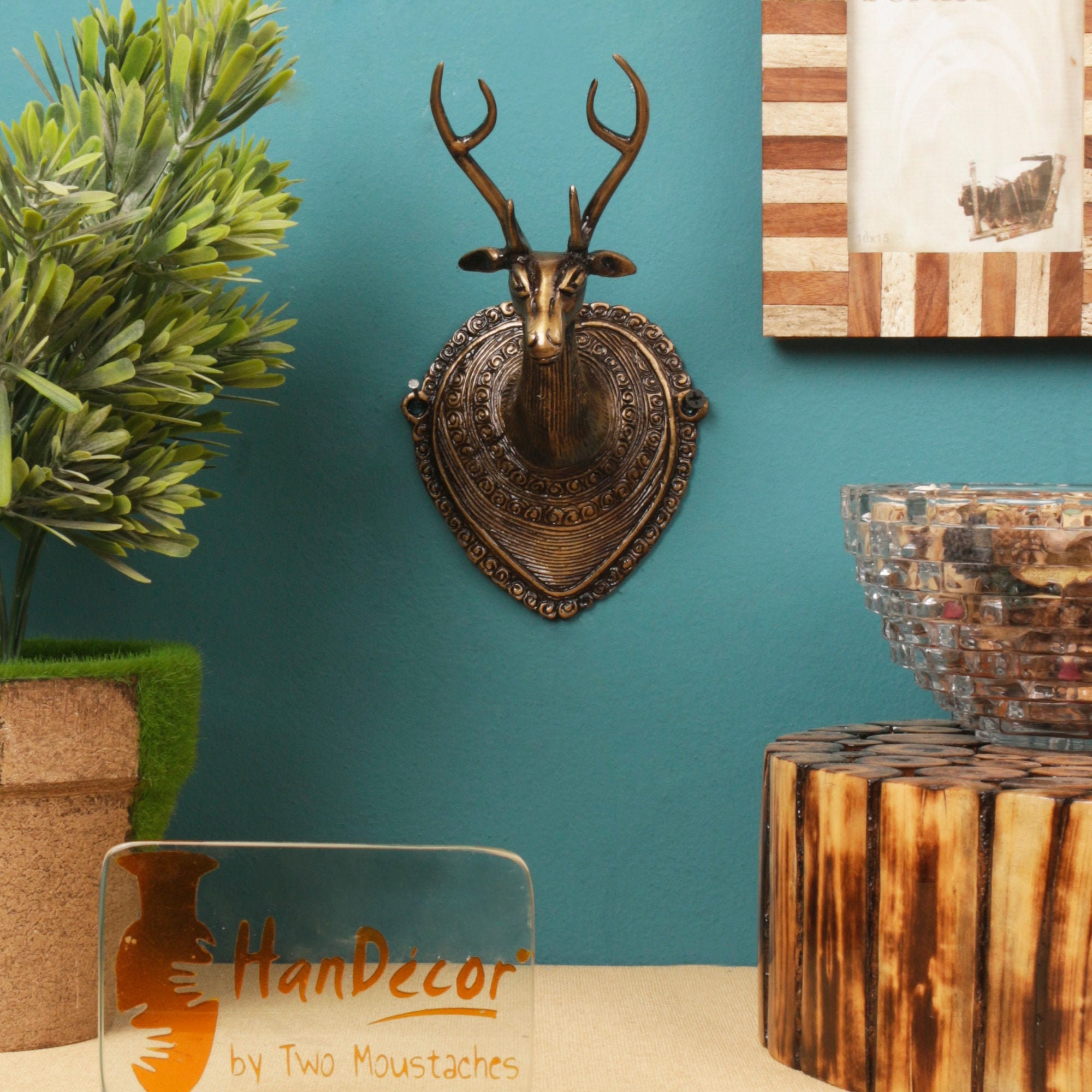 Deer Head Brass Wall Hanging Home Decor Accessories | Etsy