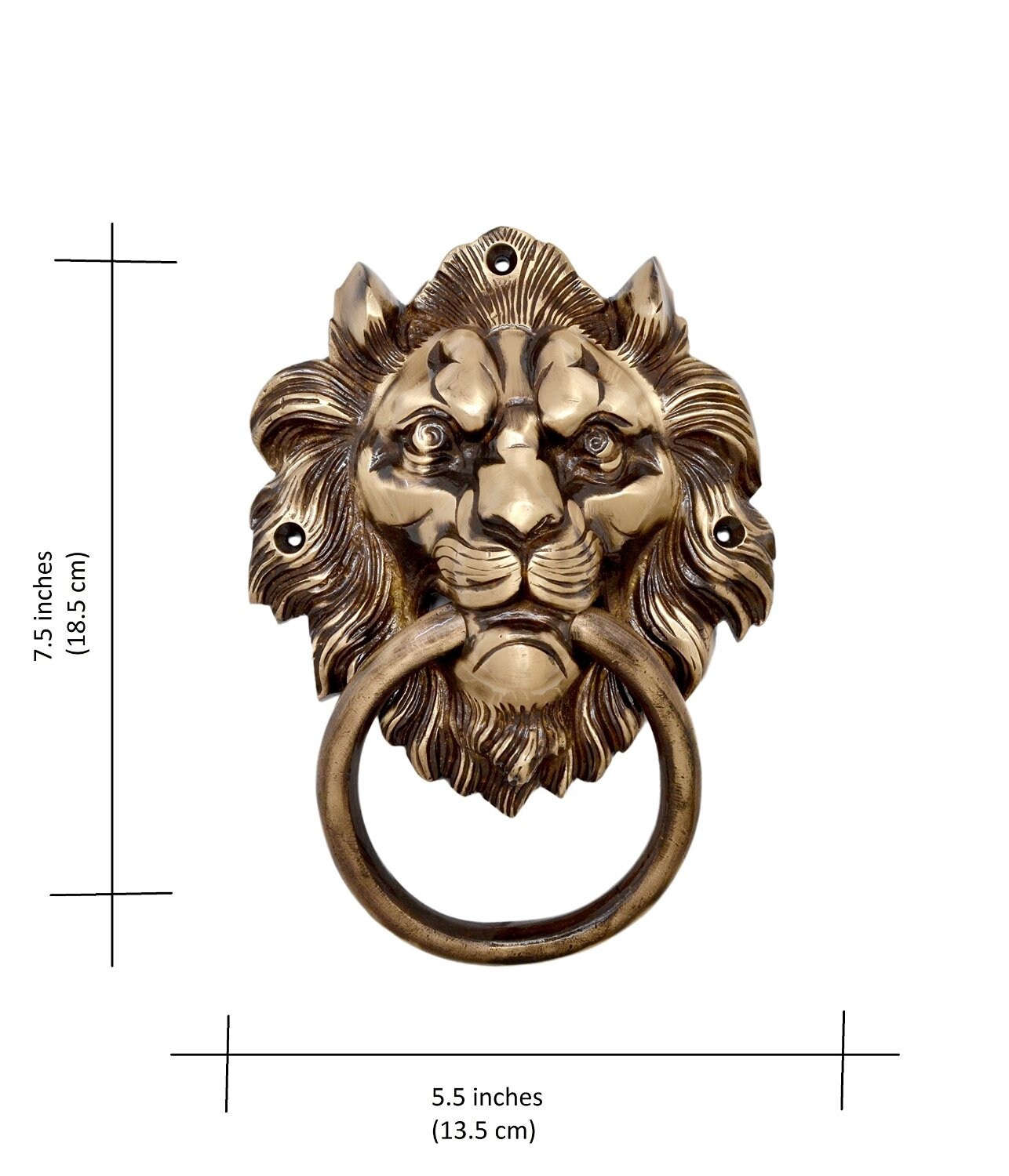 Brass Lion Design Door Knocker Antique Brass Finish Door | Etsy