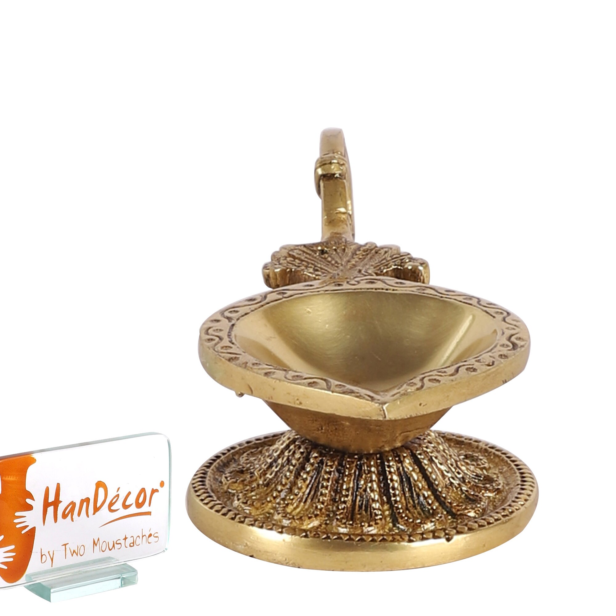 Ethnic Handcarved Brass Diya With Curved Handle Brass Indian - Etsy