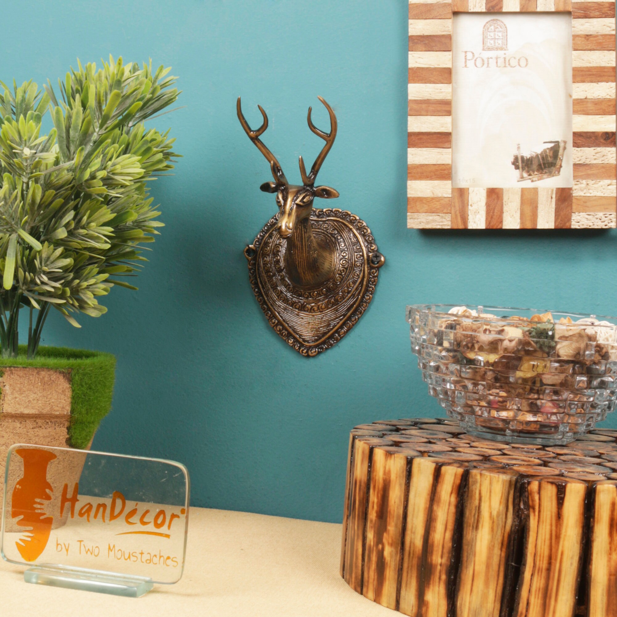 Deer Head Brass Wall Hanging Home Decor Accessories | Etsy