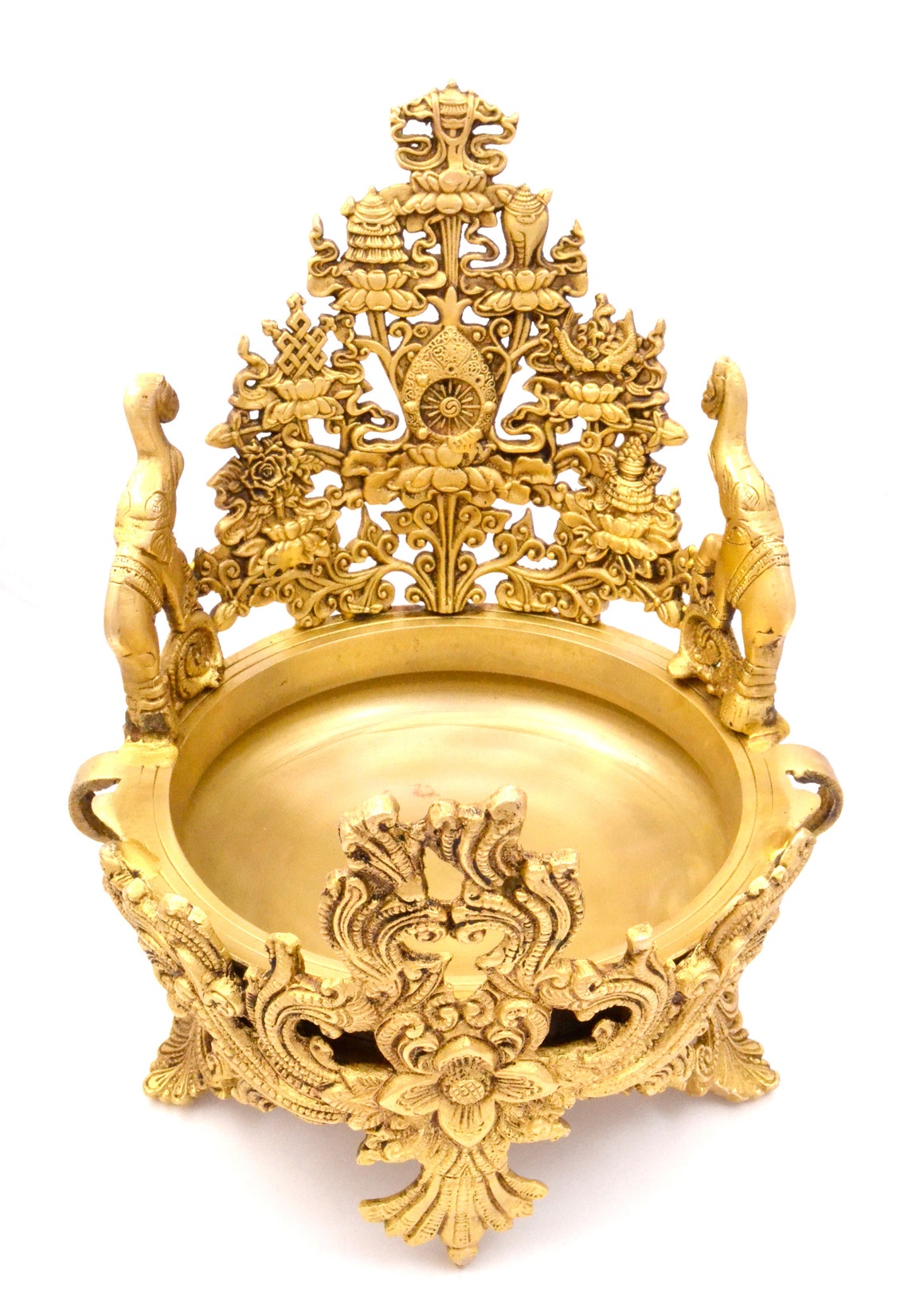 Ethnic Indian Elephant Design Brass Urli Decorative Urli for | Etsy