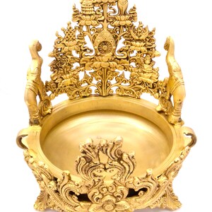 Ethnic Indian Elephant Design Brass Urli, Decorative Urli for Corner ...