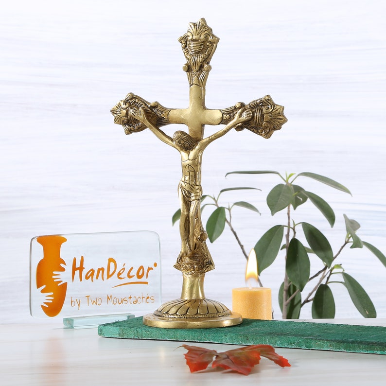 Crucifix Brass Cross With Lord Jesus Christ on the Cross - Etsy