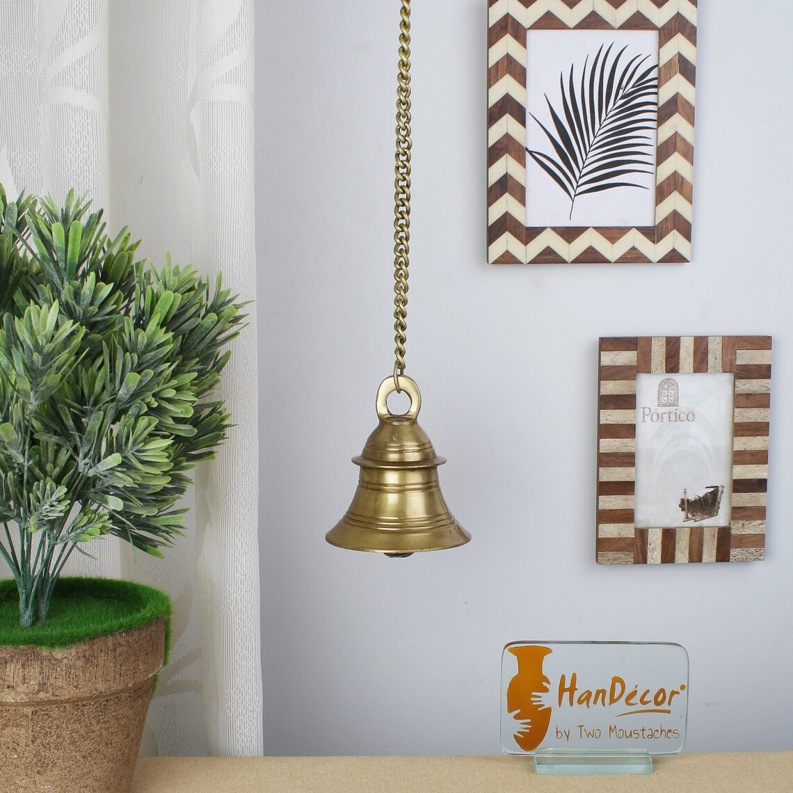 Brass Hanging Bell With Chain Bell Dimensions 4.2 X 5 Inches - Etsy