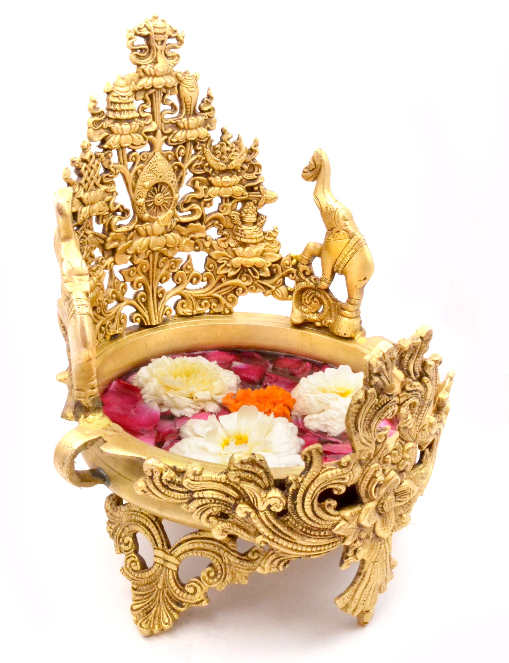 Ethnic Indian Elephant Design Brass Urli Decorative Urli for | Etsy