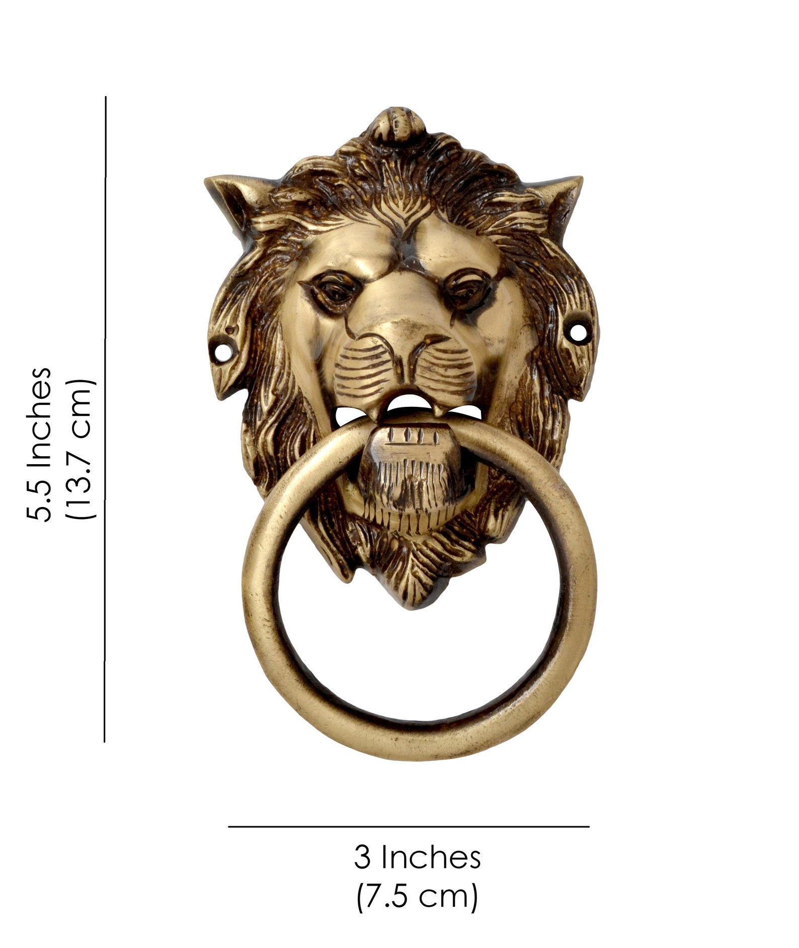 Brass Lion Design Door Knocker With Ring Antique Brass - Etsy