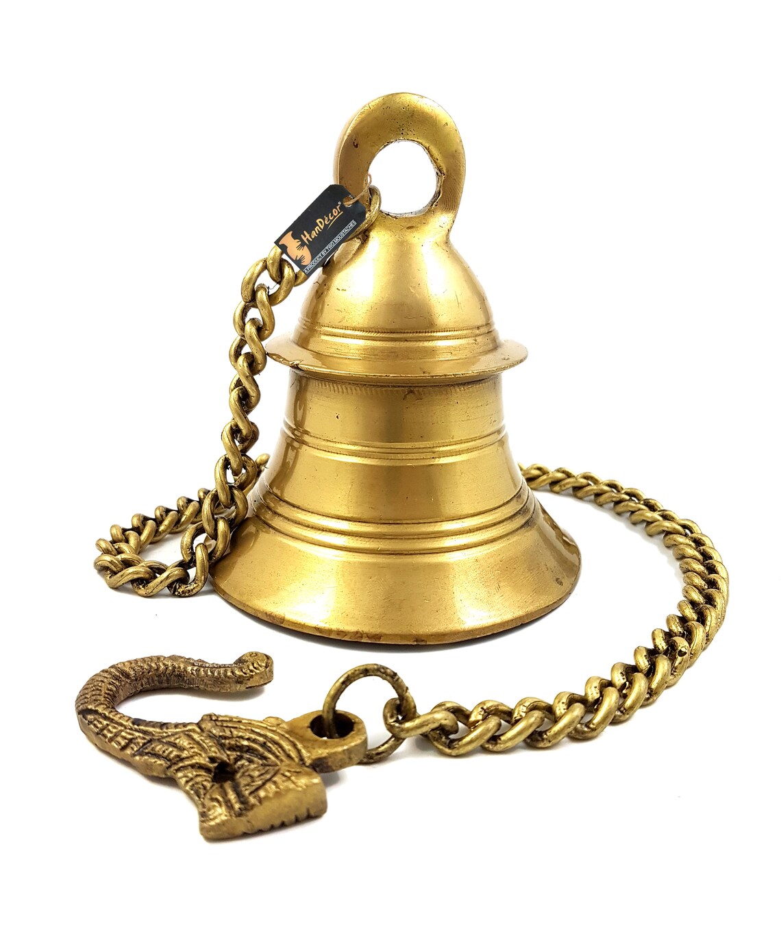Brass Hanging Bell With Chain Bell Dimensions 4.2 X 5 Inches - Etsy