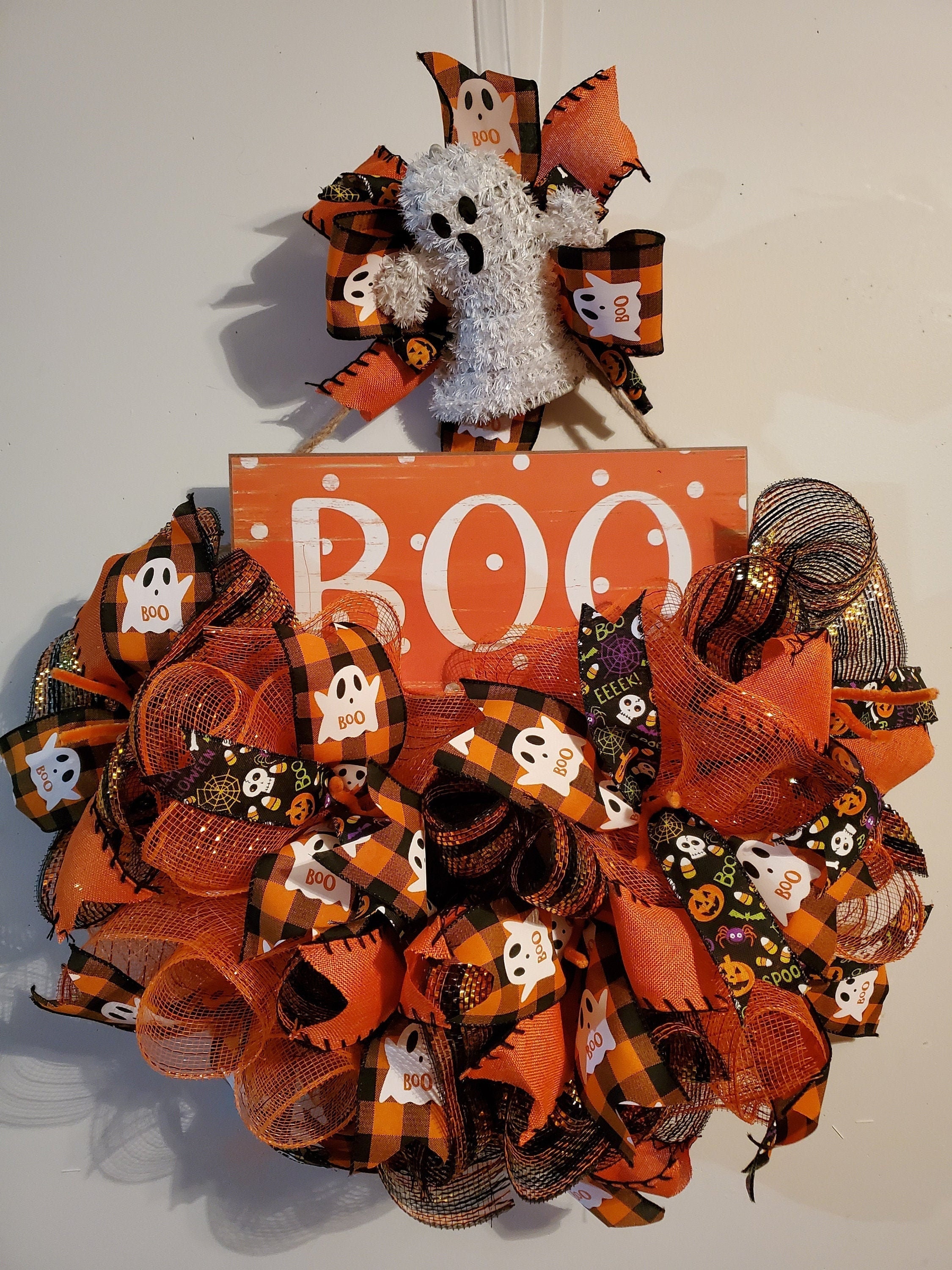Boo Halloween Door Hanger Especiallymade4me - Etsy