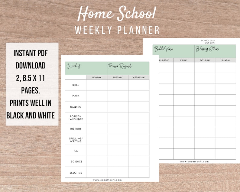 Christian Homeschool Planner Printable instant Download - Etsy