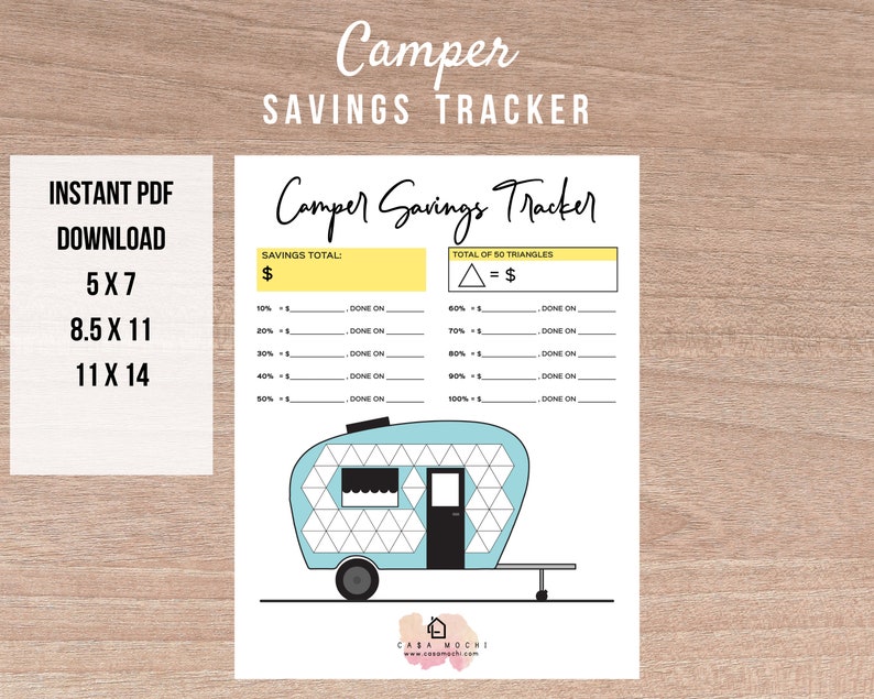 Camper Savings Tracker (instant Download/printable) - Etsy