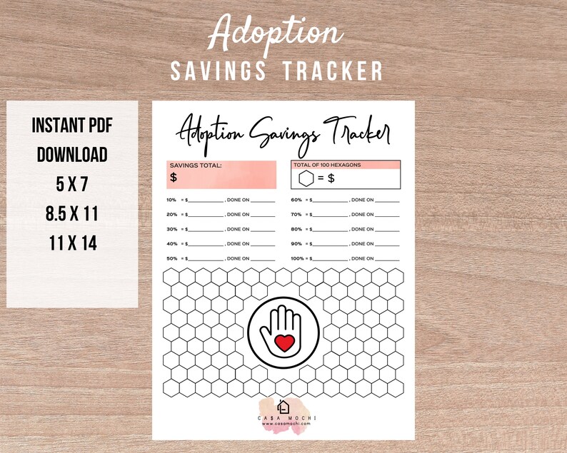 Adoption Savings Tracker (printable) - Etsy