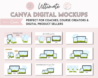 Online Course Mockup Templates Digital Product Tech Mockups - Etsy