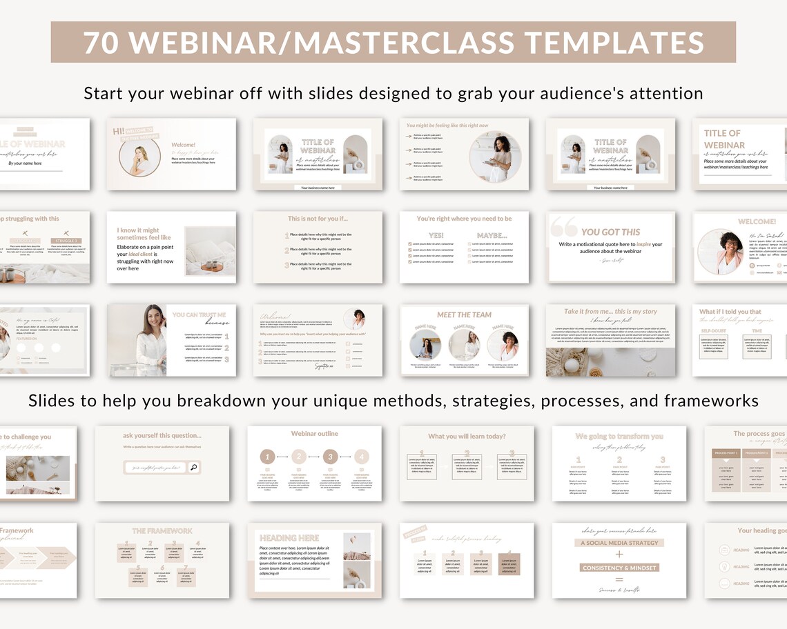 Webinar Slide Deck Template Canva Canva Course Creator Slide - Etsy