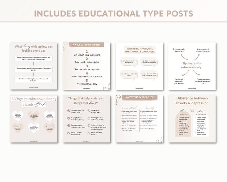 Mental Health Anxiety Post Templates, Anxiety Templates, Mental Health ...