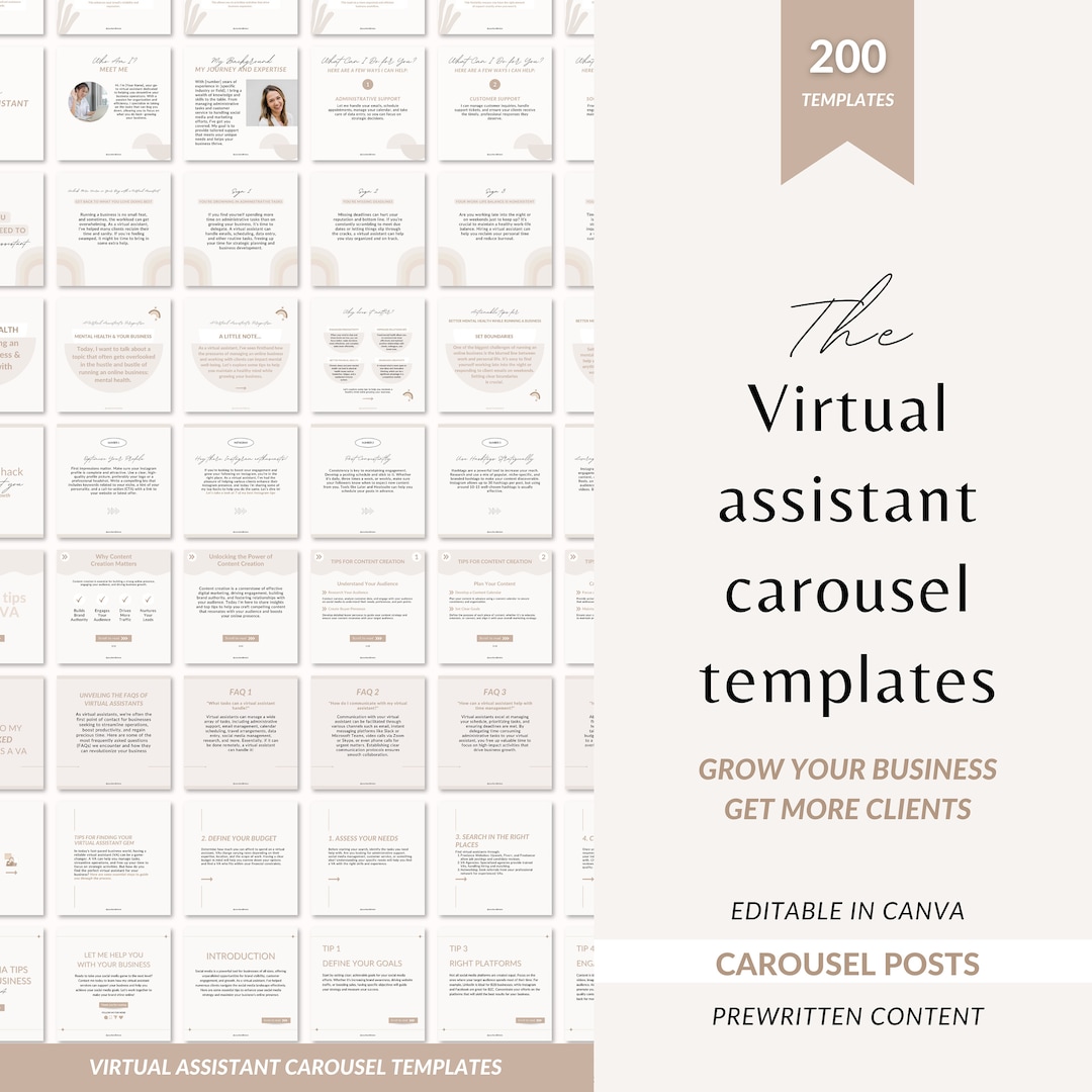 Virtual Assistant Carousel Templates, Virtual Assistant Templates ...