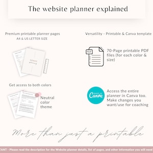 Website Planner Printable, Printable Website Planner, Website Planner ...