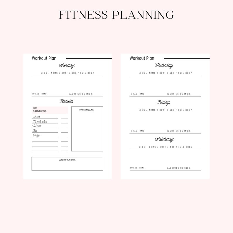 Health and Fitness Planner Meal Planner and Fitness Planning - Etsy