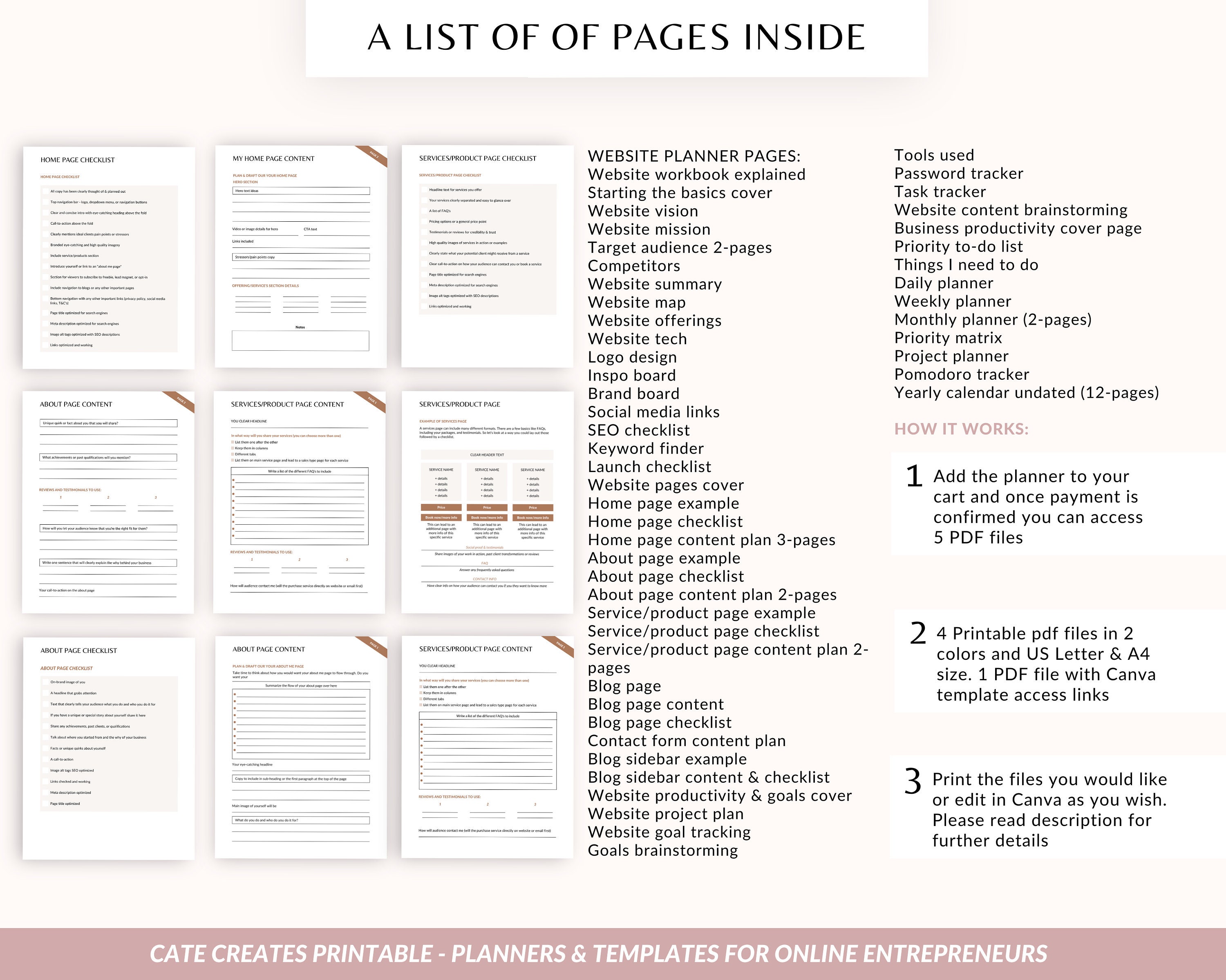 Website Planner Printable Printable Website Planner Website - Etsy UK