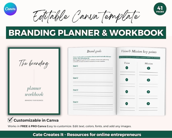Branding Planner Canva Template Branding Workbook Brand - Etsy