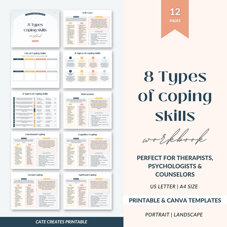 8 Types of Coping Skills, Coping Skills Worksheet, Coping Skills ...