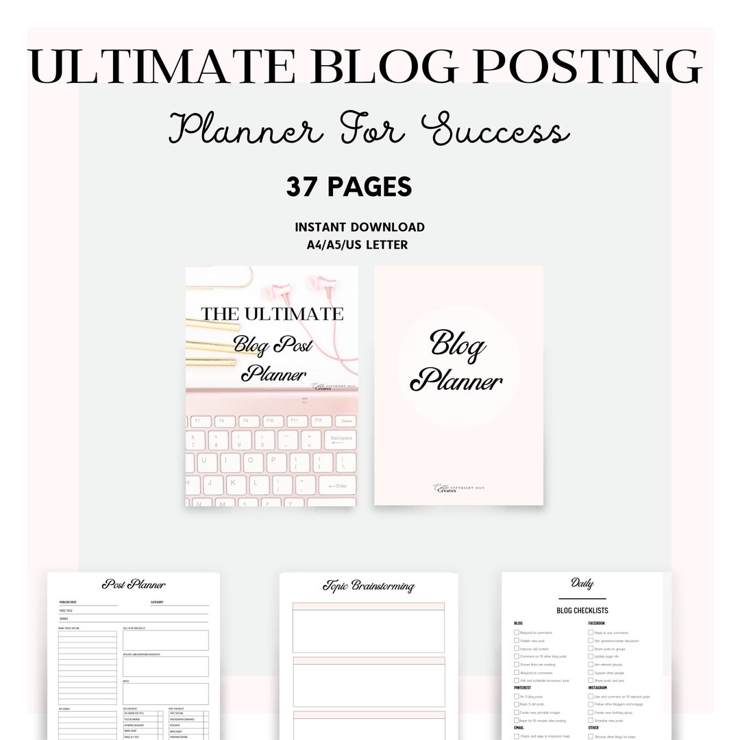Printable Blog Workbook, Blog Planner, Blog Post Planner, Business ...