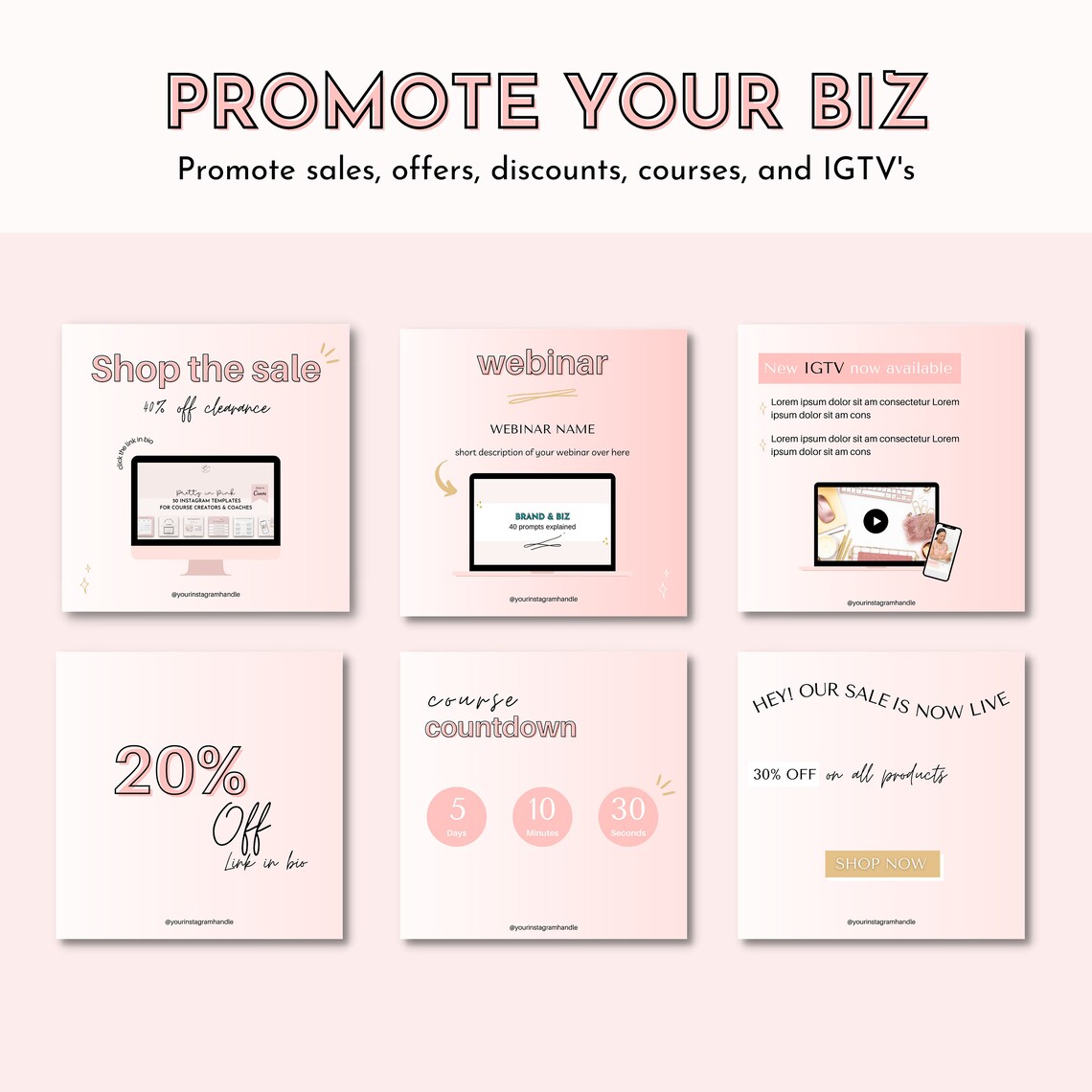 Instagram templates Canva Social media Canva templates | Etsy