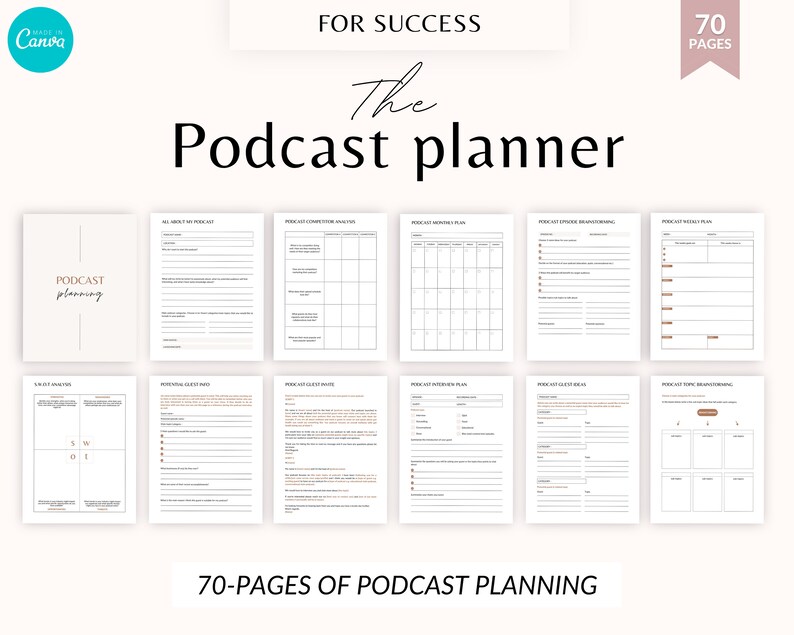 Podcast Planner Podcast Planning Printable Podcast Planner - Etsy