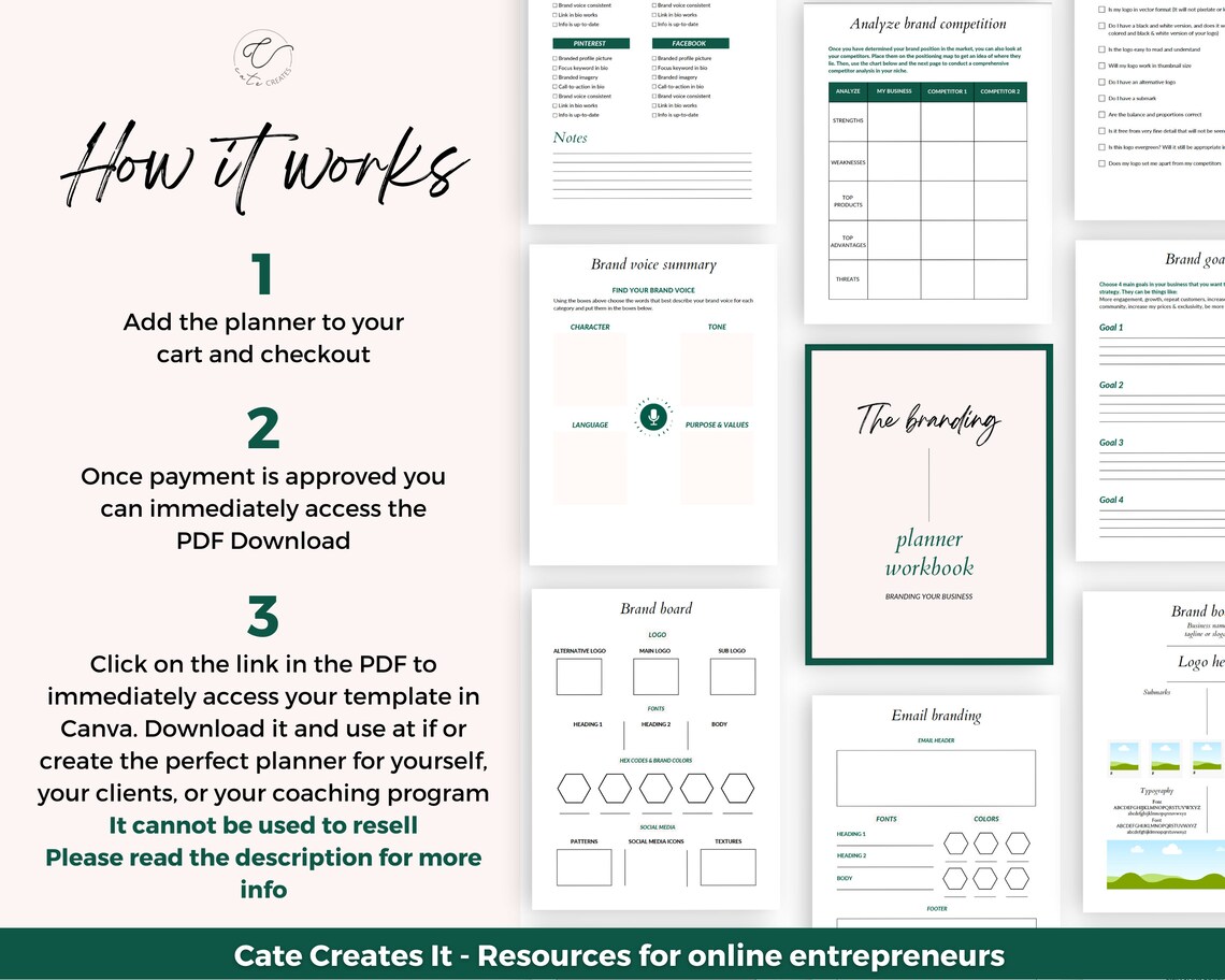 Branding Planner Canva Template Branding Workbook Brand - Etsy