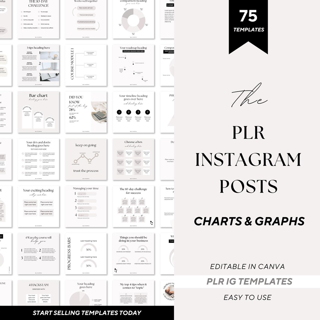 PLR Instagram Posts, PLR Instagram Templates, Charts and Graphs ...