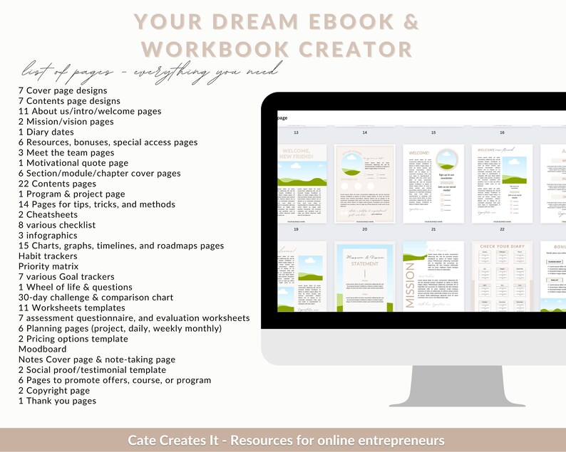 Canva Ebook and Workbook Template, Lead Magnet, Course Creator (A4 & US ...