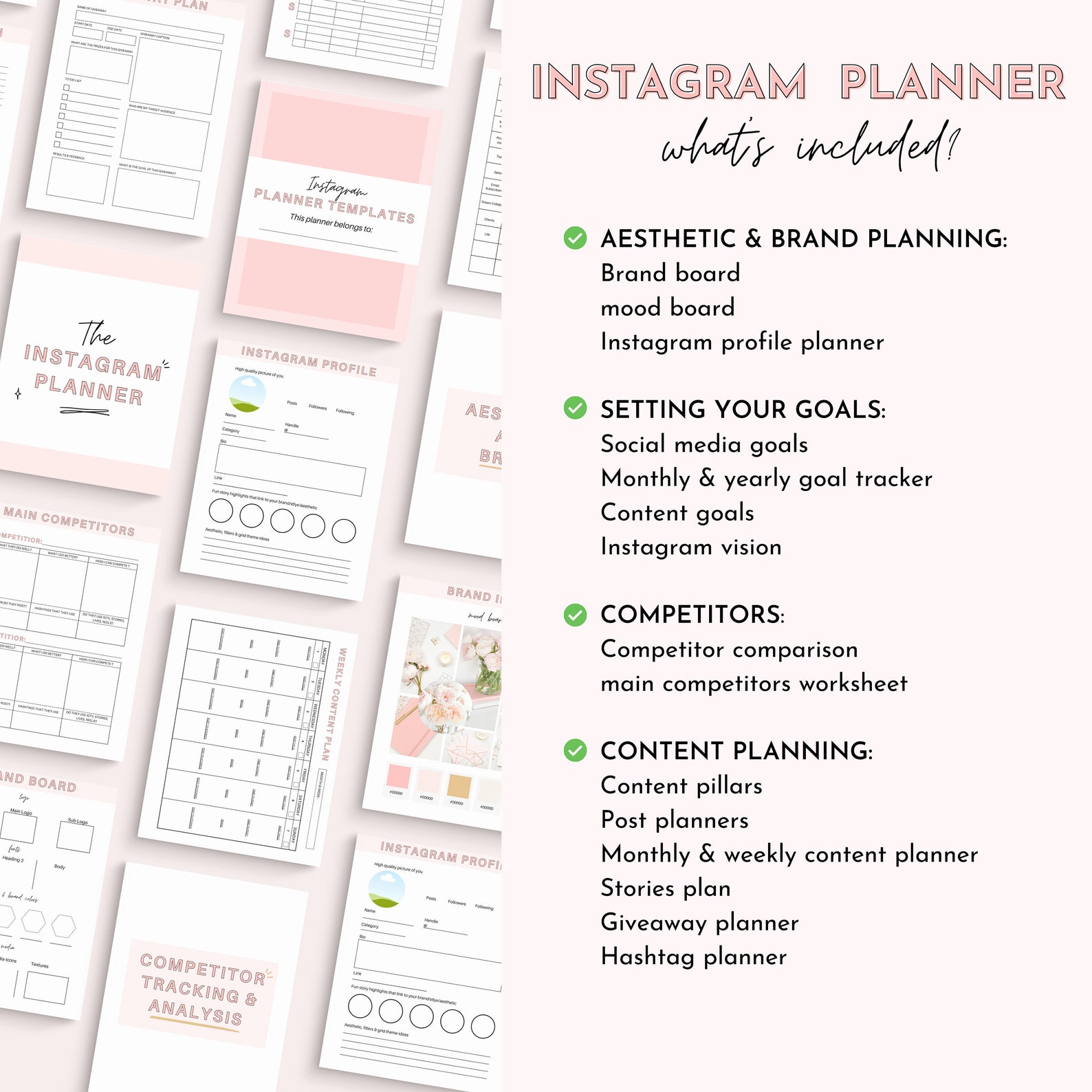 Instagram Planner, Social Media Planner, Instagram Layout, Planner ...