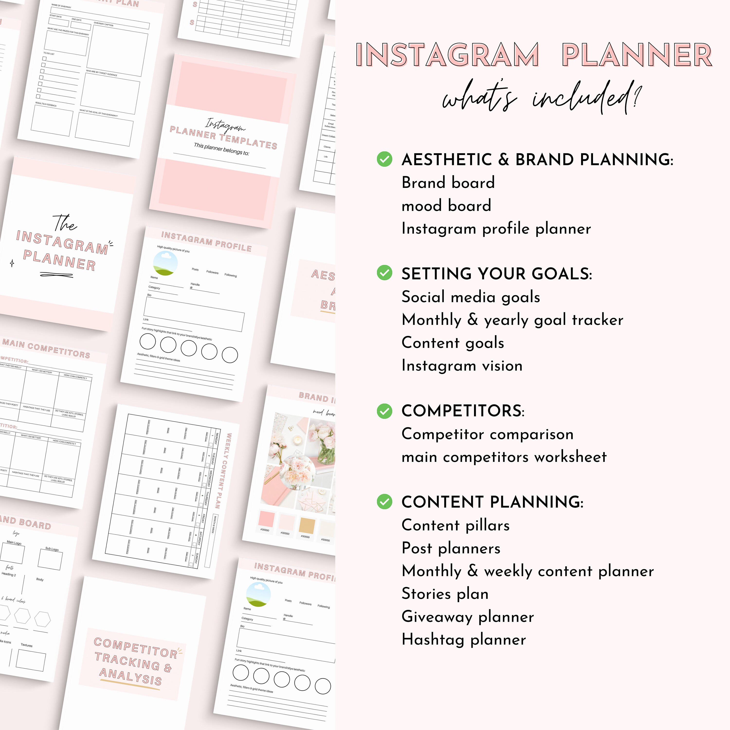 Instagram Planner Social Media Planner Instagram Layout | Etsy
