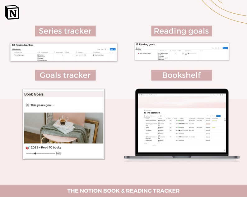 Notion Book Tracker, Notion Reading Tracker, Notion Planner, Notion ...