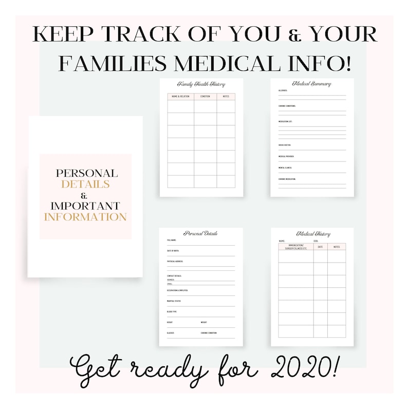 MEDICAL Planner Patient Notebook Planning Kit Blood - Etsy